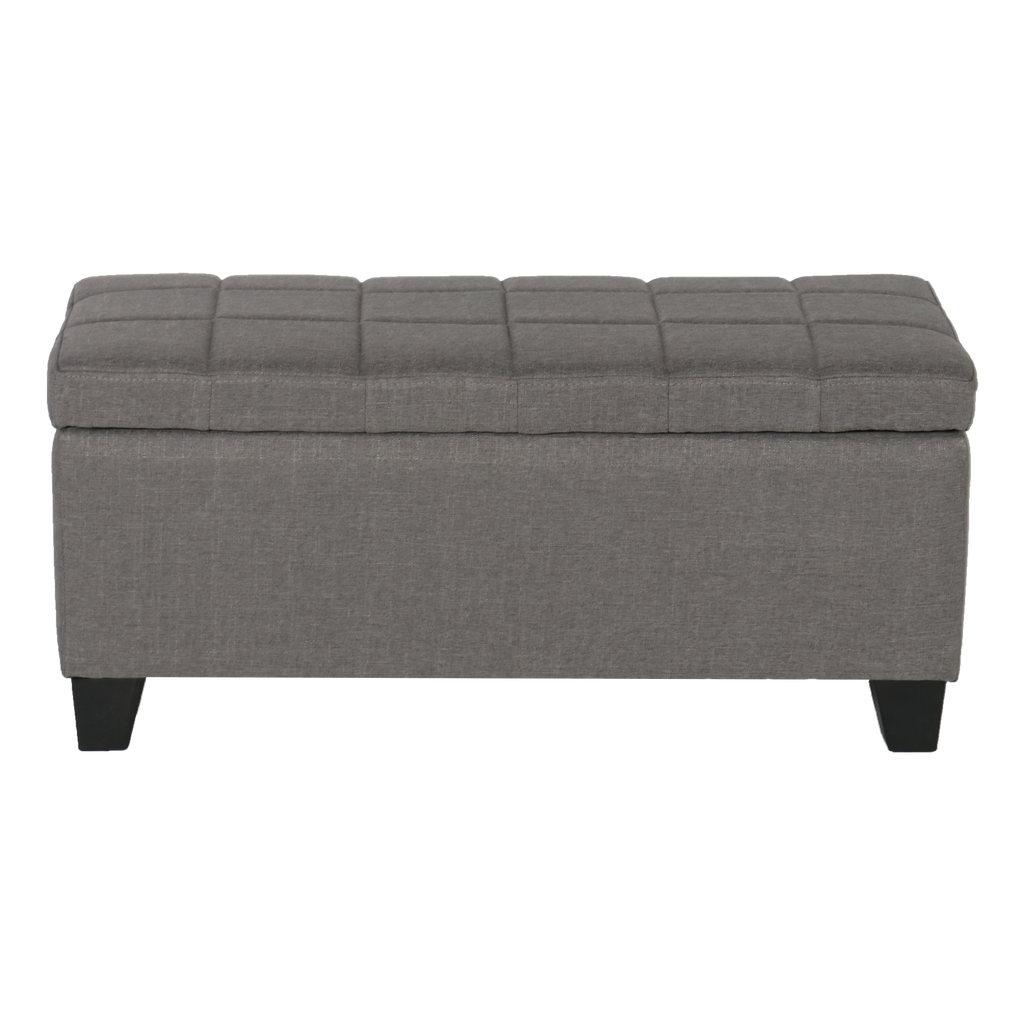 Light grey ottoman with storage store